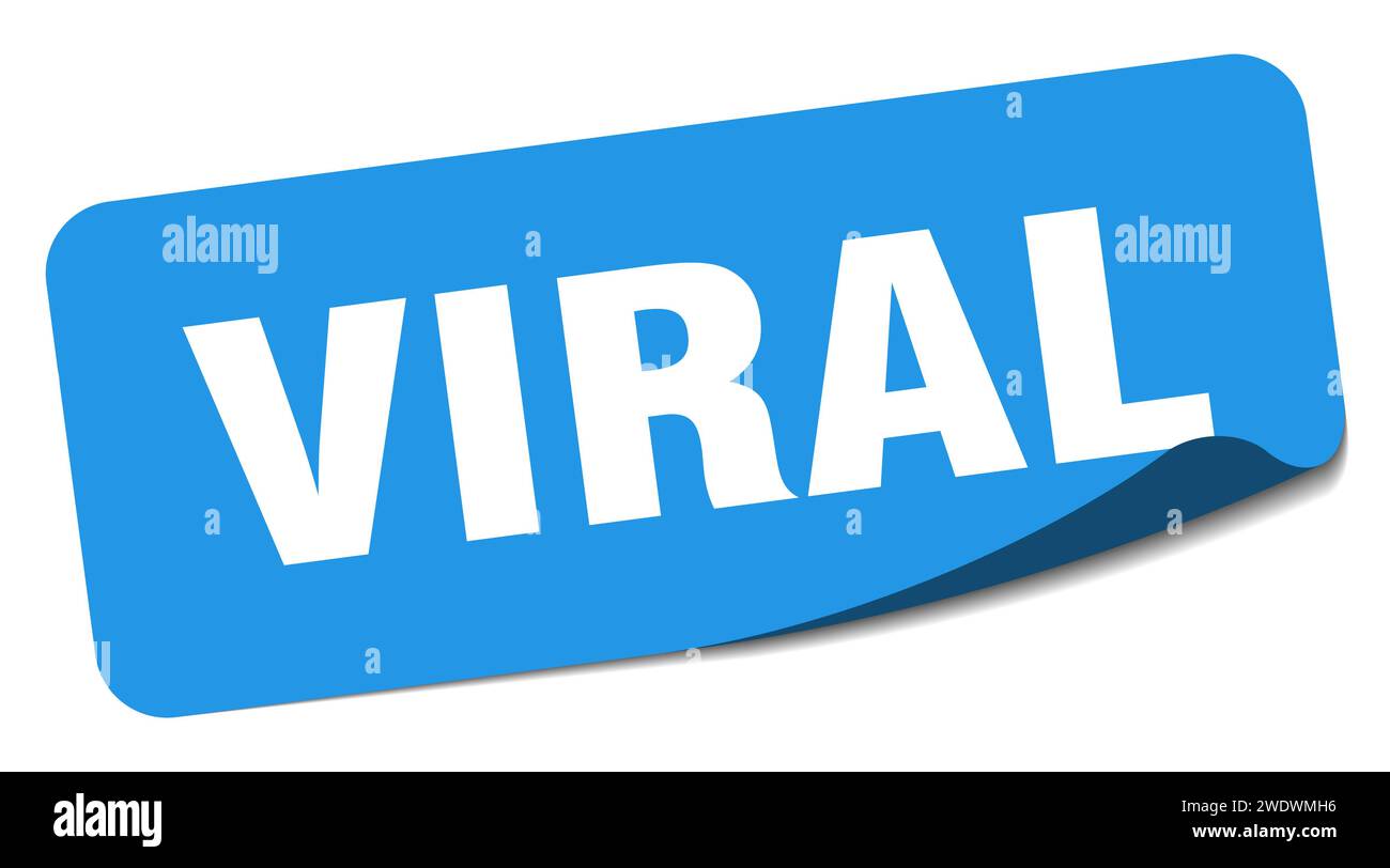 viral sticker. viral rectangular label isolated on white background ...
