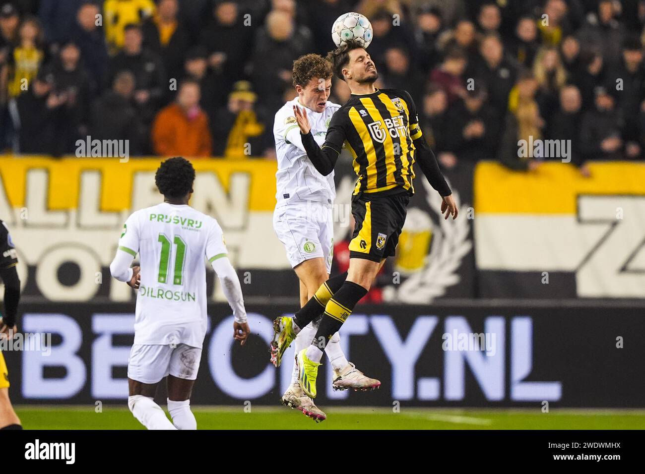 Arnhem, The Netherlands. 21st Jan, 2024. Arnhem - Mats Wieffer of Feyenoord, Marco van Ginkel of ...