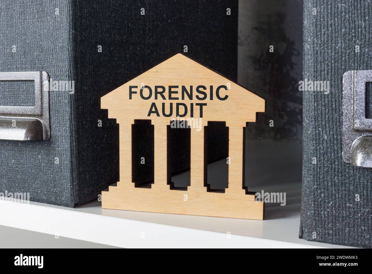 Plate with words forensic audit and folders Stock Photo - Alamy