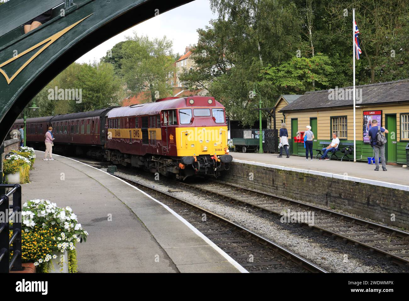 31466 EWS Diesel at Pickering Station, North York Moors National Park ...