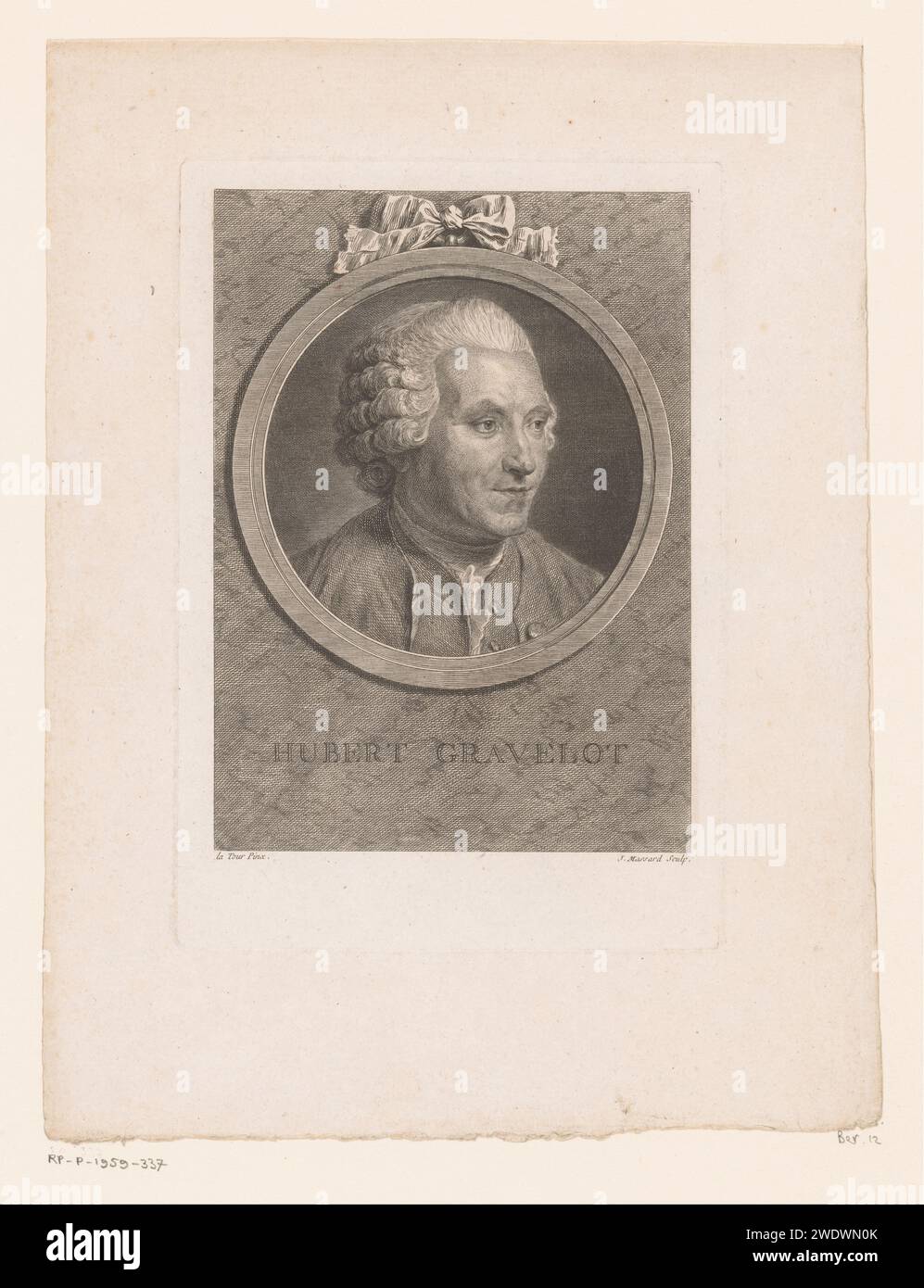 Portret van Hubert François Gravelot, Jean -Baptiste Louis Massard ...