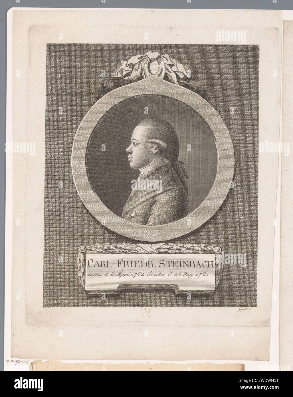 Portrait van Carl Friedrich Steinbach, Christian Gottlieb Geyser, 1781 ...