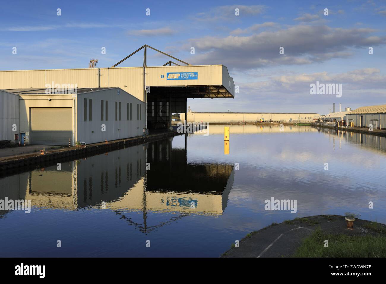 The Associated British Ports hanger at Goole docks, Goole town, East ...