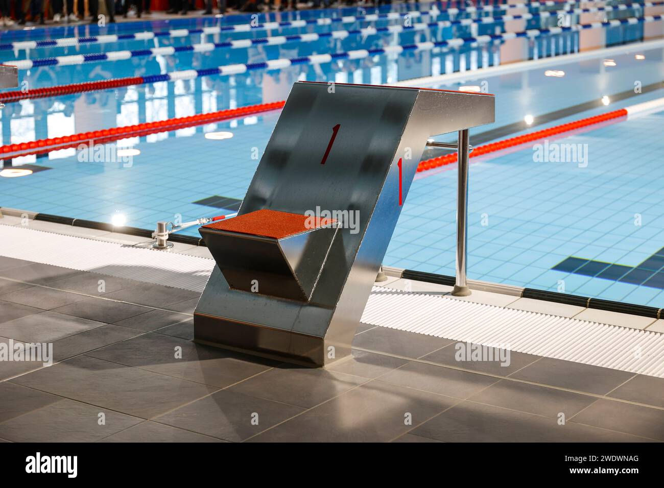 Schwimmbad Berlin, 22.01.2024 - Blick in das Schwimmbecken des ...