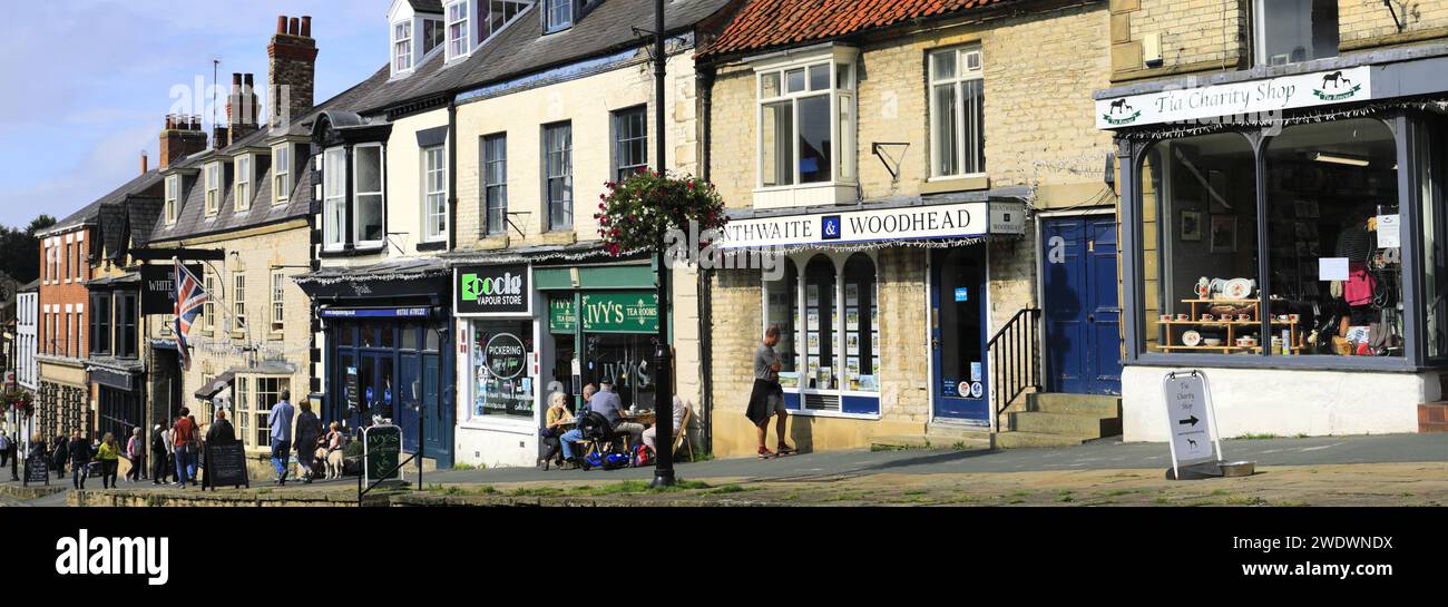 Summer view over the market place in Pickering town, North Yorkshire ...