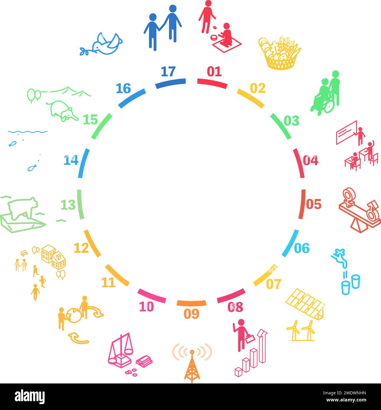 Illustration of SDG Goal Image Circle, Vector Illustration Stock Vector ...