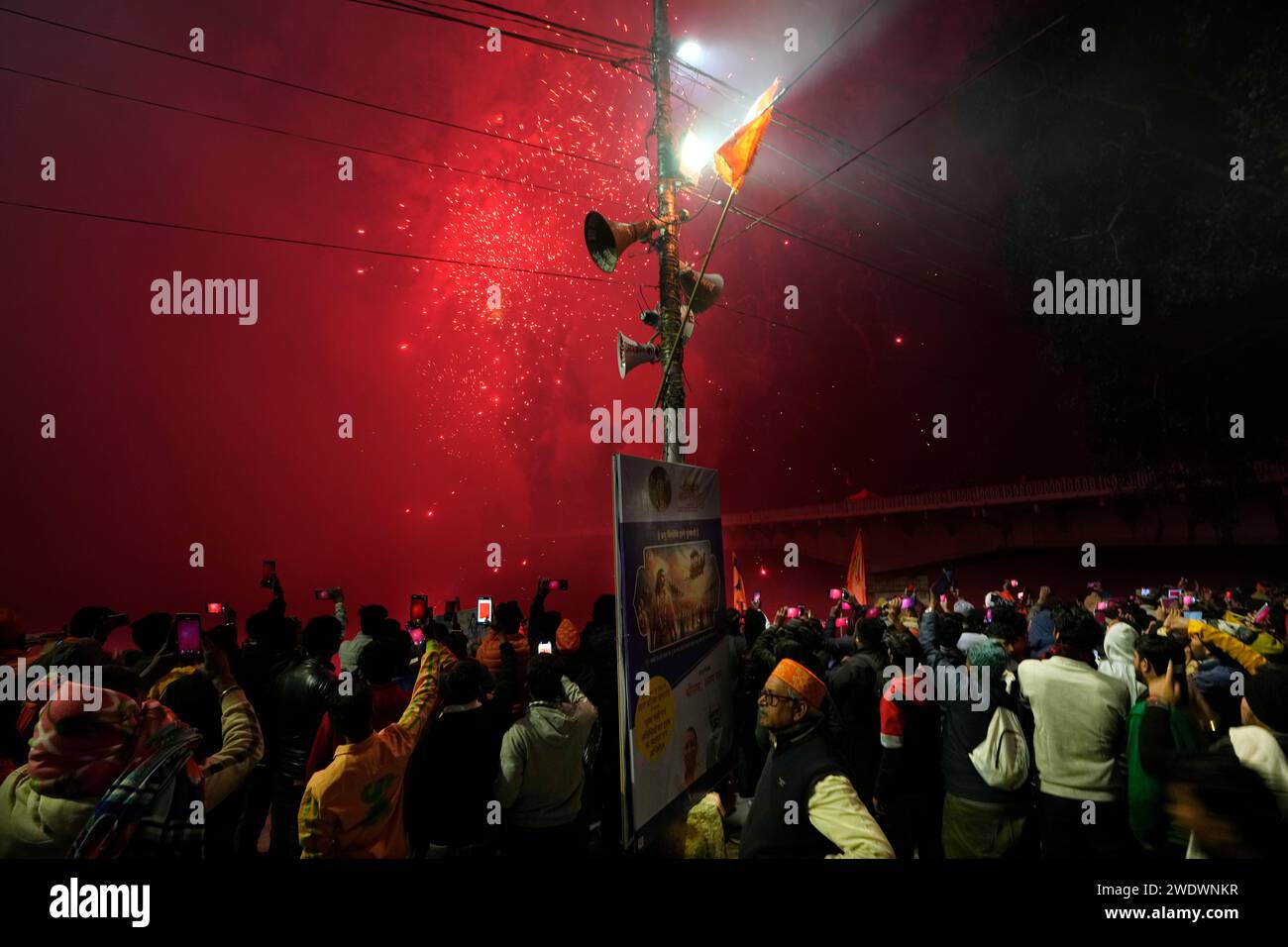 Fireworks lit up the sky to mark the grand opening of a temple ...
