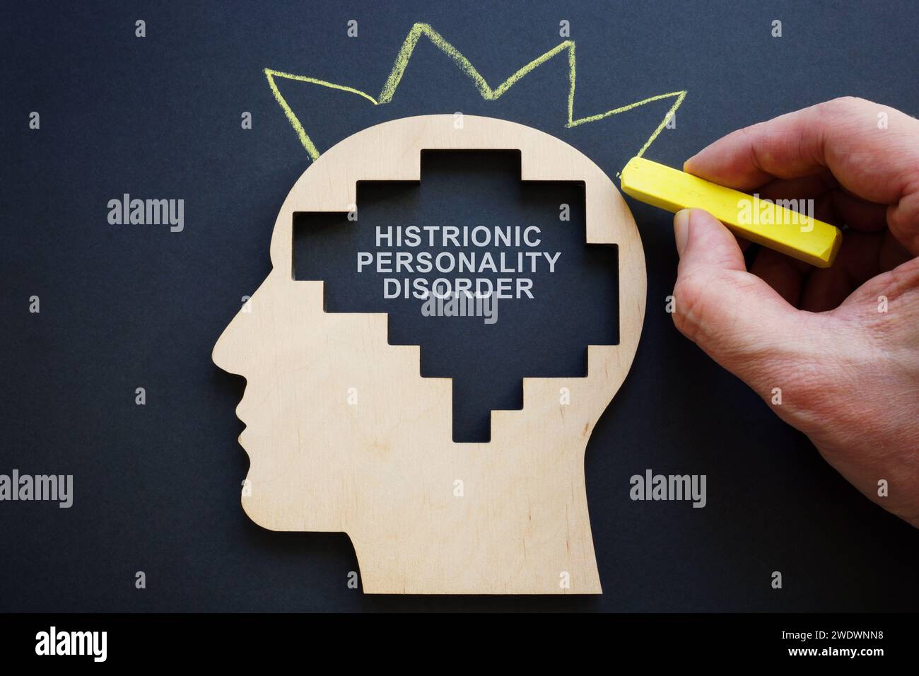 Head outline and handwritten inscription Histrionic personality ...