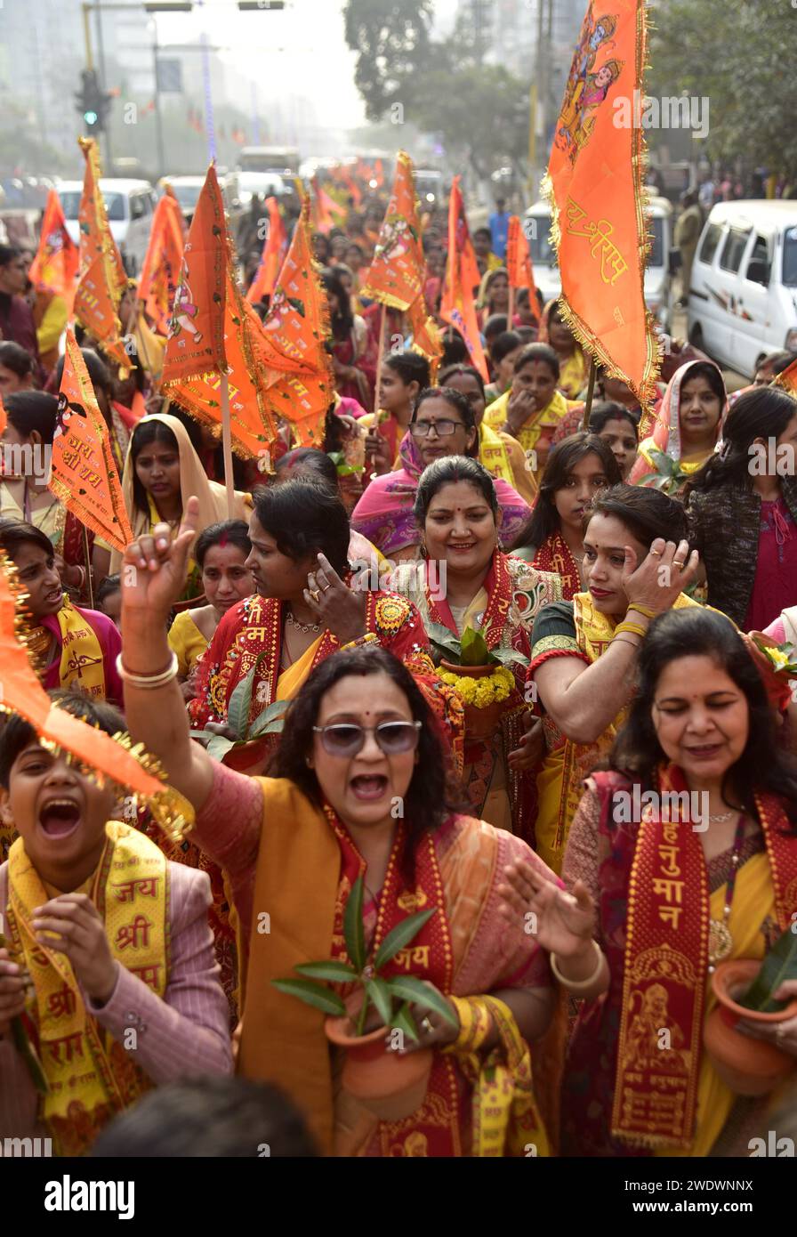 Guwahati, Guwahati, India. 21st Jan, 2024. Devotees taking out a ...