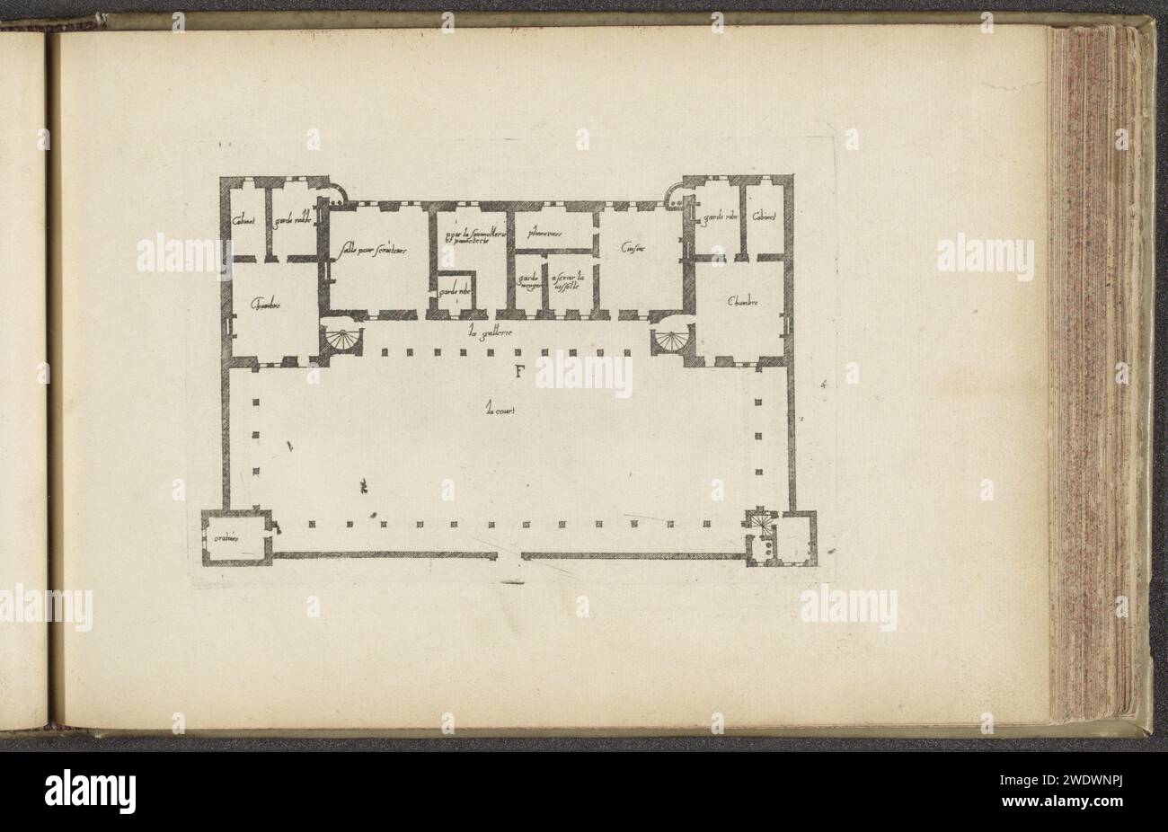 Map of the second floor of Landhuis F, Jacques Androuet, 1540 - 1545 ...