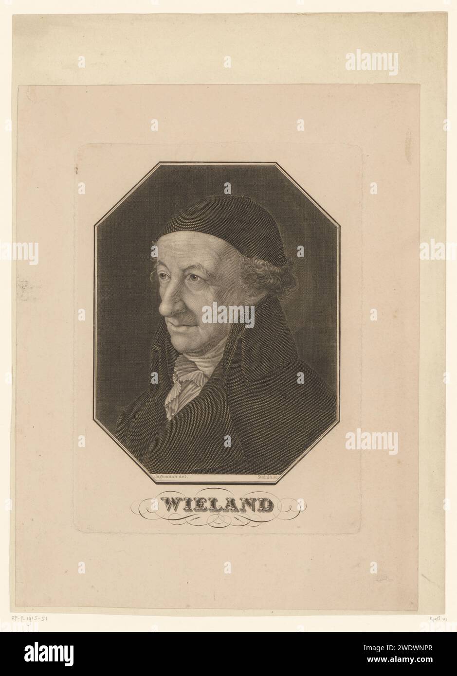 Portrait van Christoph Martin Wieland, Moritz Steinla, after Ferdinand ...