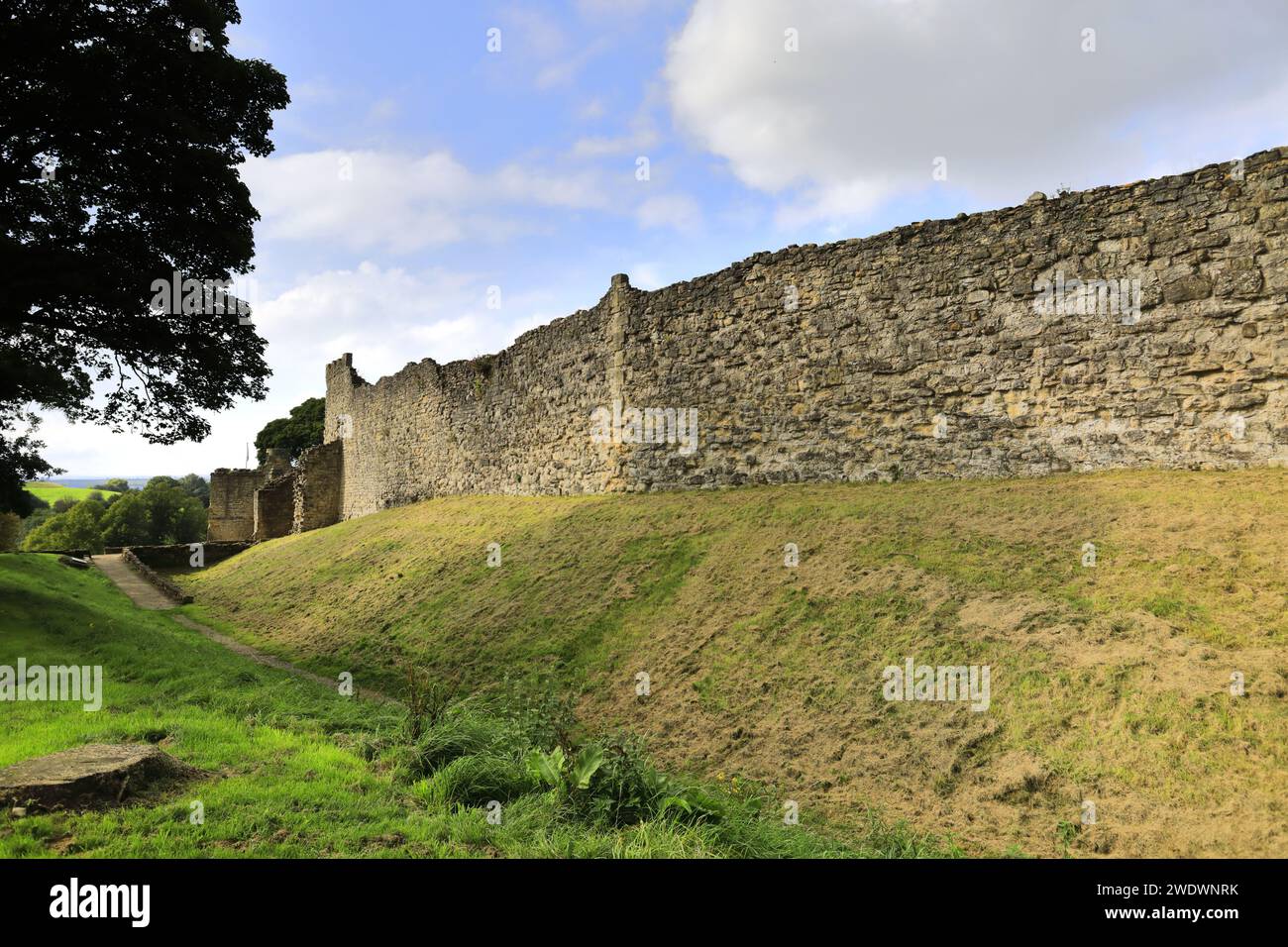 Summer view over Pickering Castle, Pickering town, North Yorkshire ...