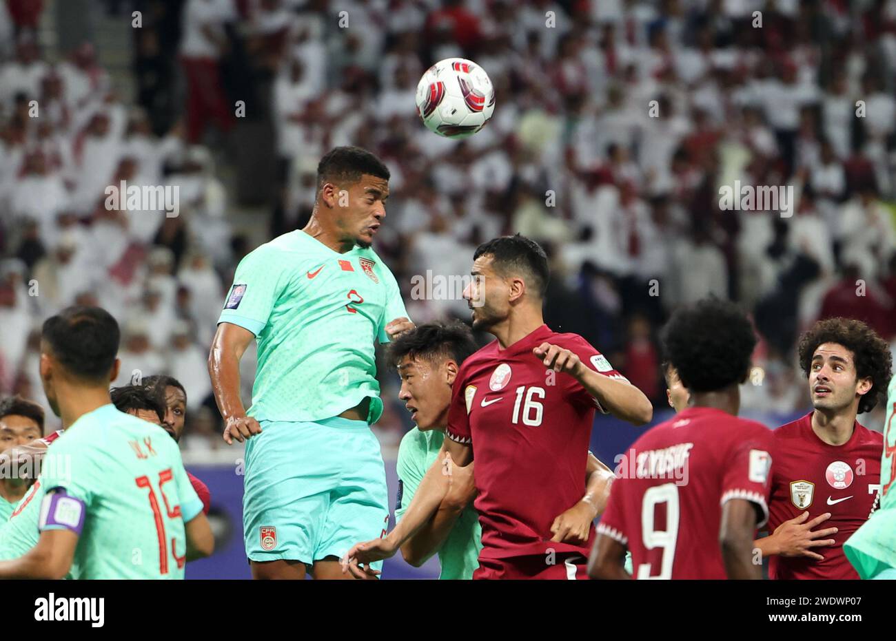 Doha, Qatar. 22nd Jan, 2024. Jiang Guangtai (Top) of China heads the ...