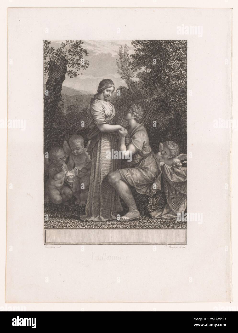 In love couple surrounded by Putti, François Joseph Etienne Beisson ...