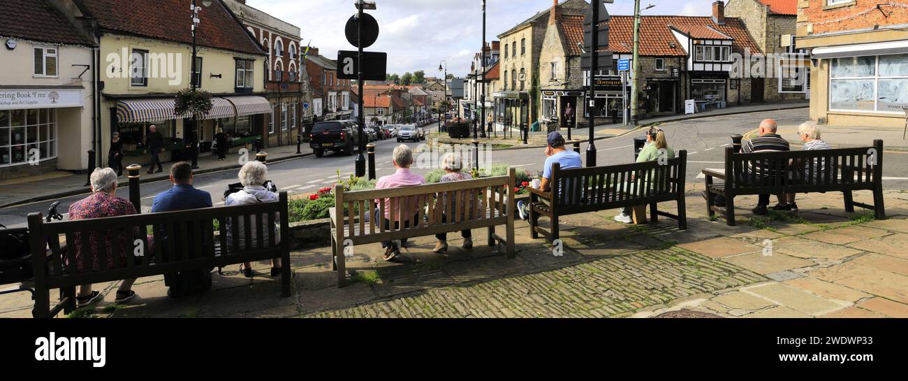 Summer view over the market place in Pickering town, North Yorkshire ...