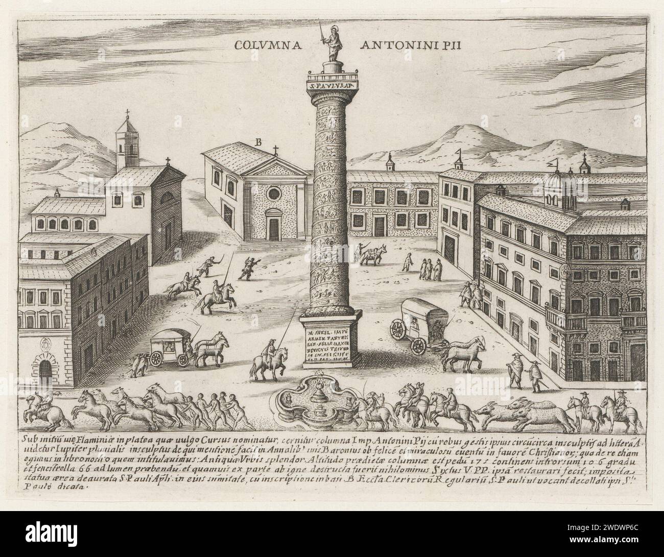 Colon of Antoninus Pius in Rome, Giacomo Lauro, 1612 - 1628 print View ...