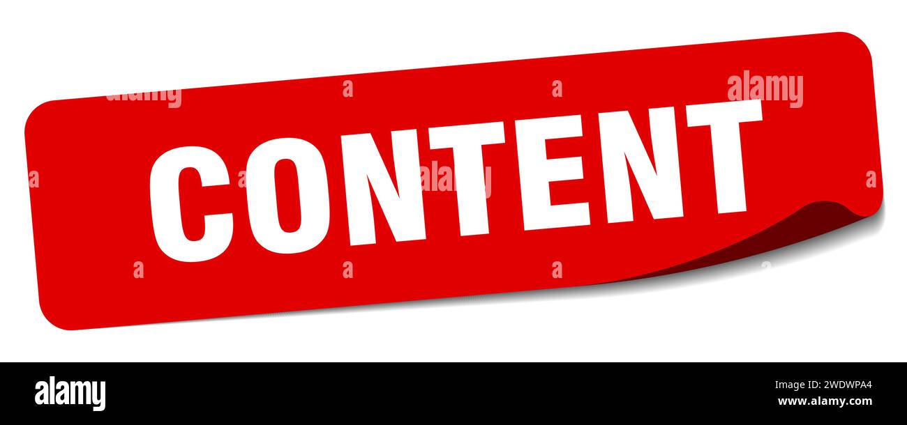 content sticker. content rectangular label isolated on white background ...