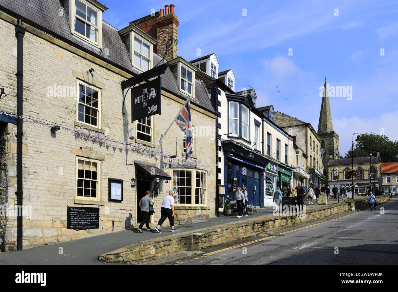 Summer view over the market place in Pickering town, North Yorkshire ...