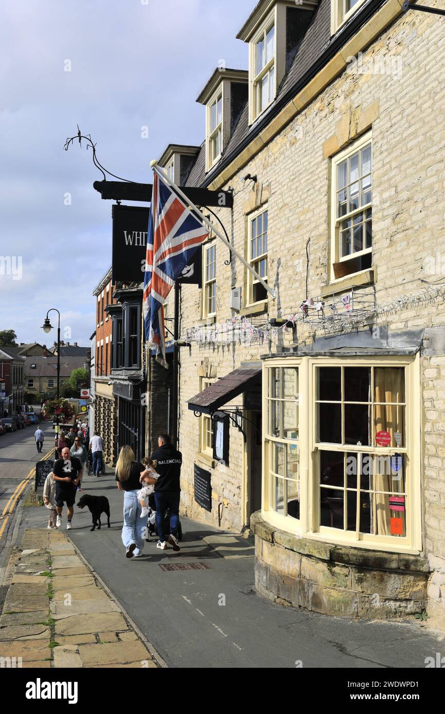 Summer view over the market place in Pickering town, North Yorkshire ...