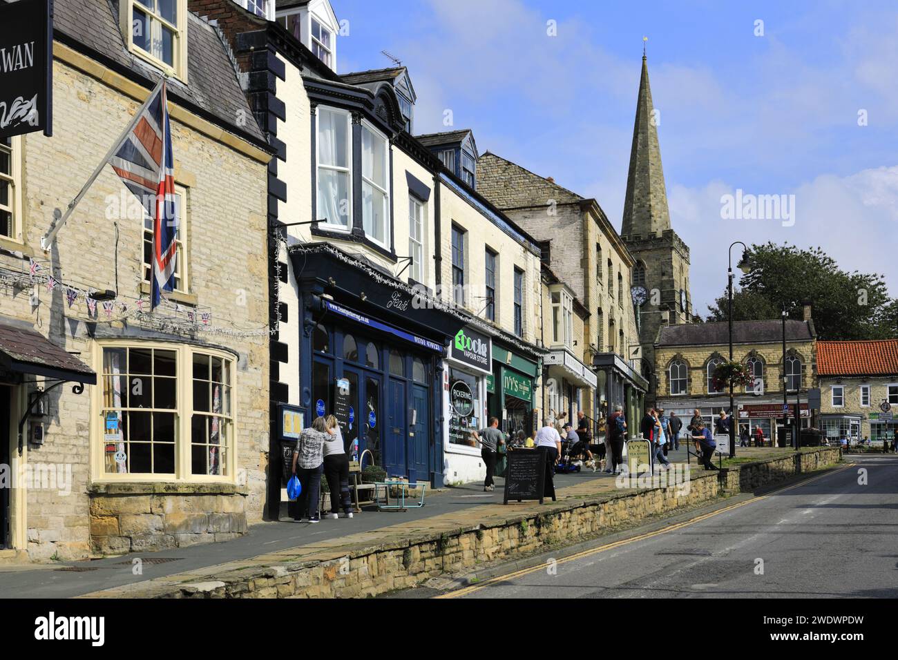 Summer view over the market place in Pickering town, North Yorkshire ...