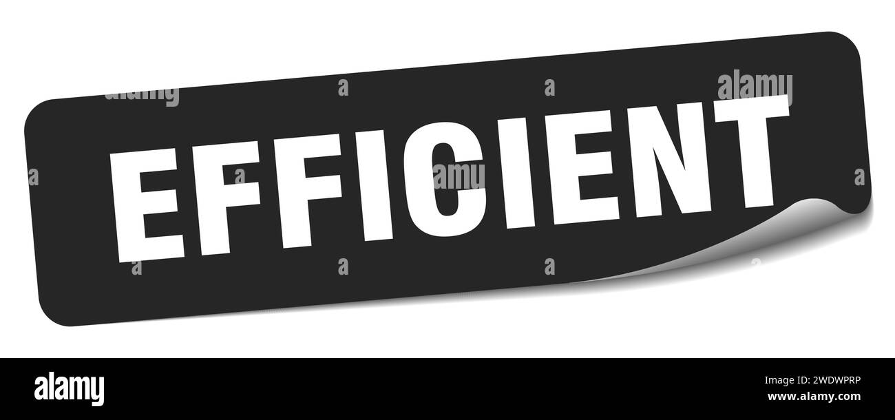 efficient sticker. efficient rectangular label isolated on white ...