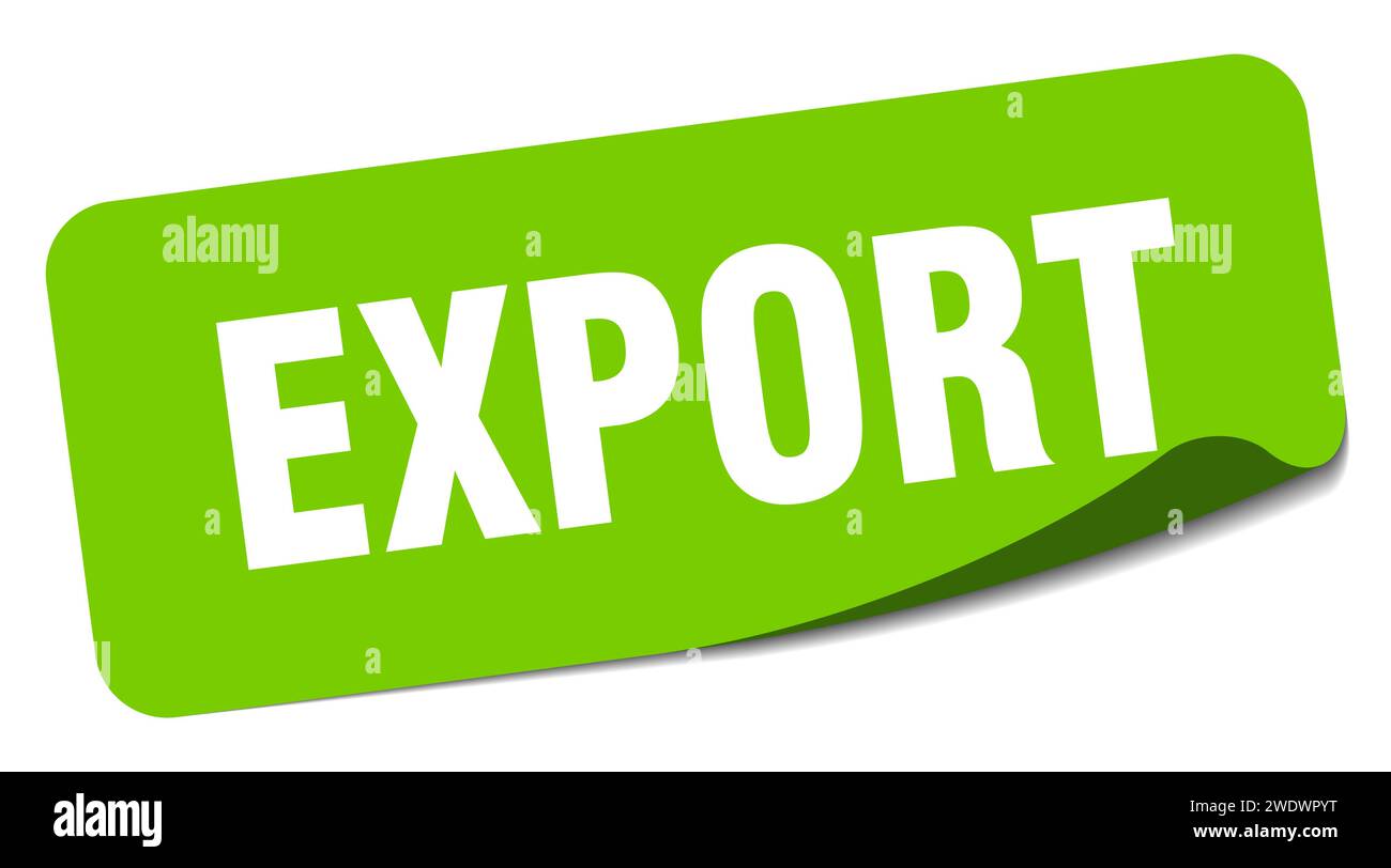export sticker. export rectangular label isolated on white background ...