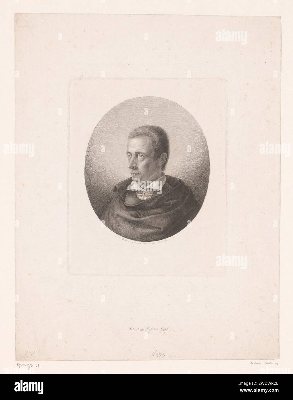 Portrait van Balthasar Speth, Ludwig Emil Grimm, 1817 print München ...