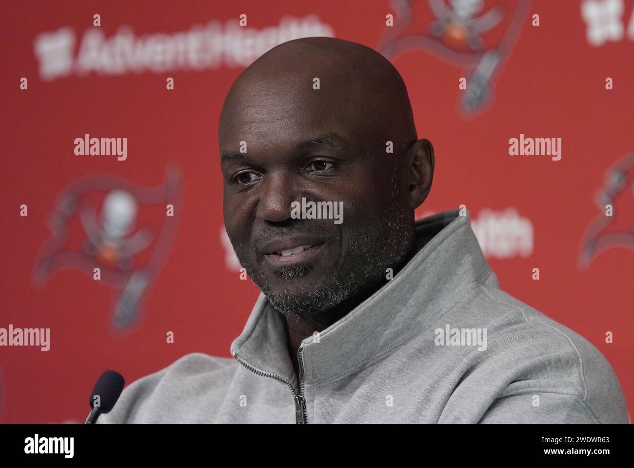 Tampa Bay Buccaneers head coach Todd Bowles speaks during an NFL ...