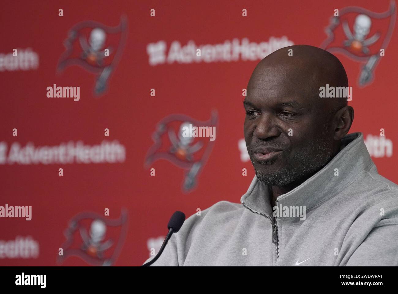 Tampa Bay Buccaneers head coach Todd Bowles speaks during an NFL ...