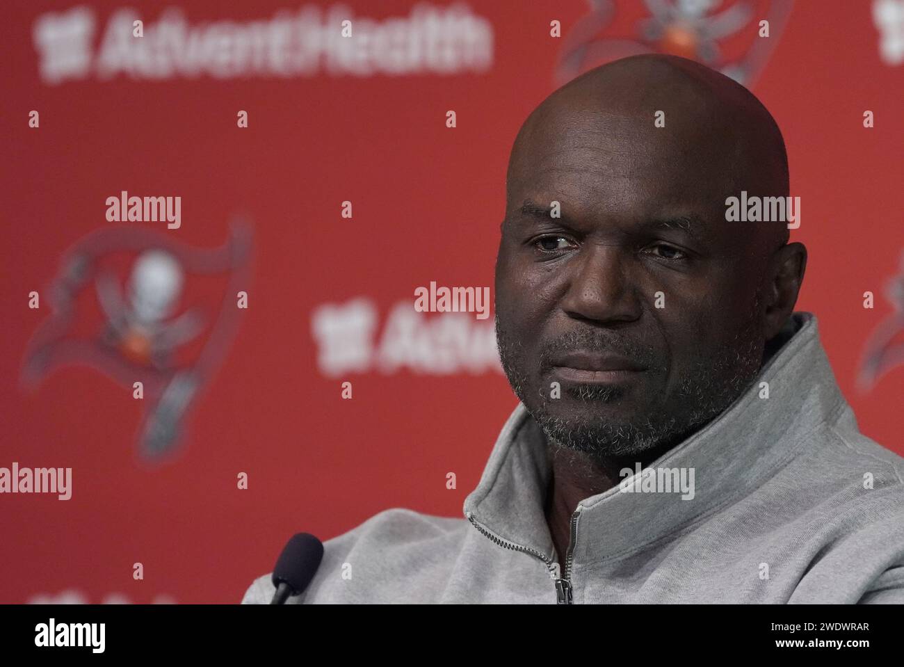 Tampa Bay Buccaneers head coach Todd Bowles speaks during an NFL ...