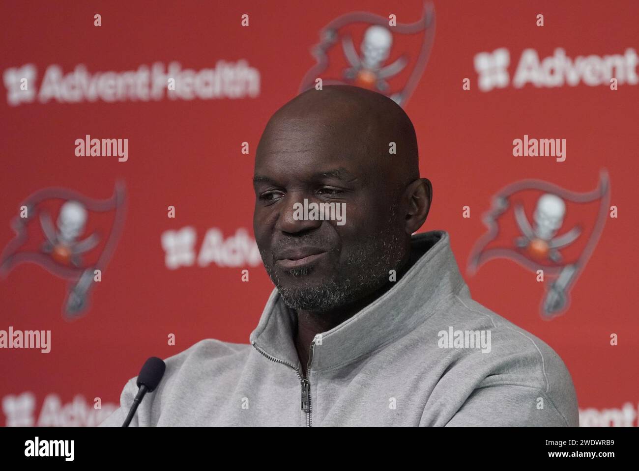 Tampa Bay Buccaneers head coach Todd Bowles speaks during an NFL ...