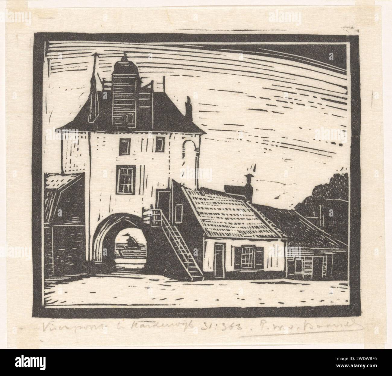 Vischpoort in Harderwijk, Pieter Willem van Baarsel, c. 1889 - in Or ...