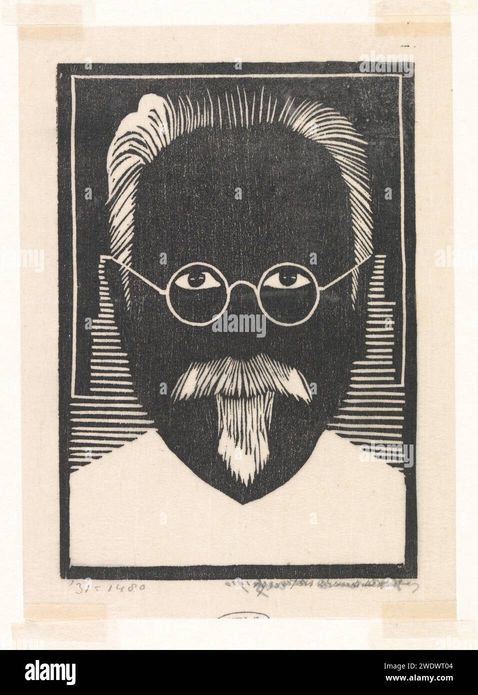 Self -portrait with glasses and Sik, Samuel Jessurun de Mesquita, 1930 ...