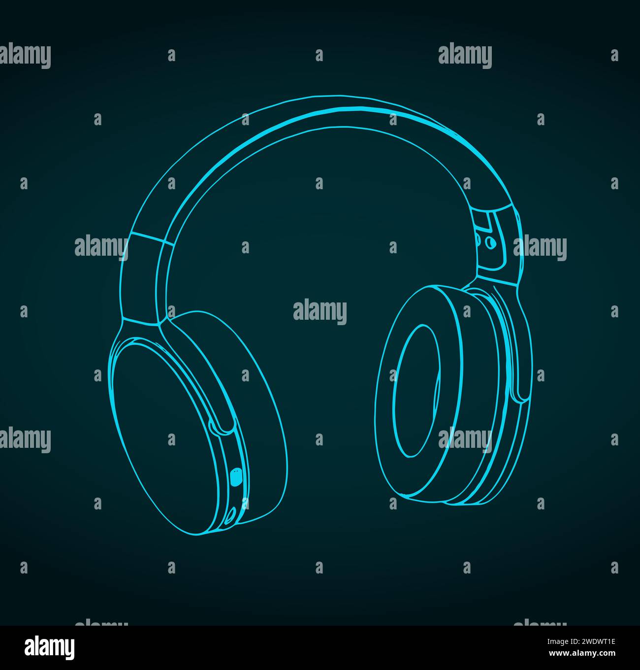 Stylized vector illustration of isometric blueprint of wireless ...