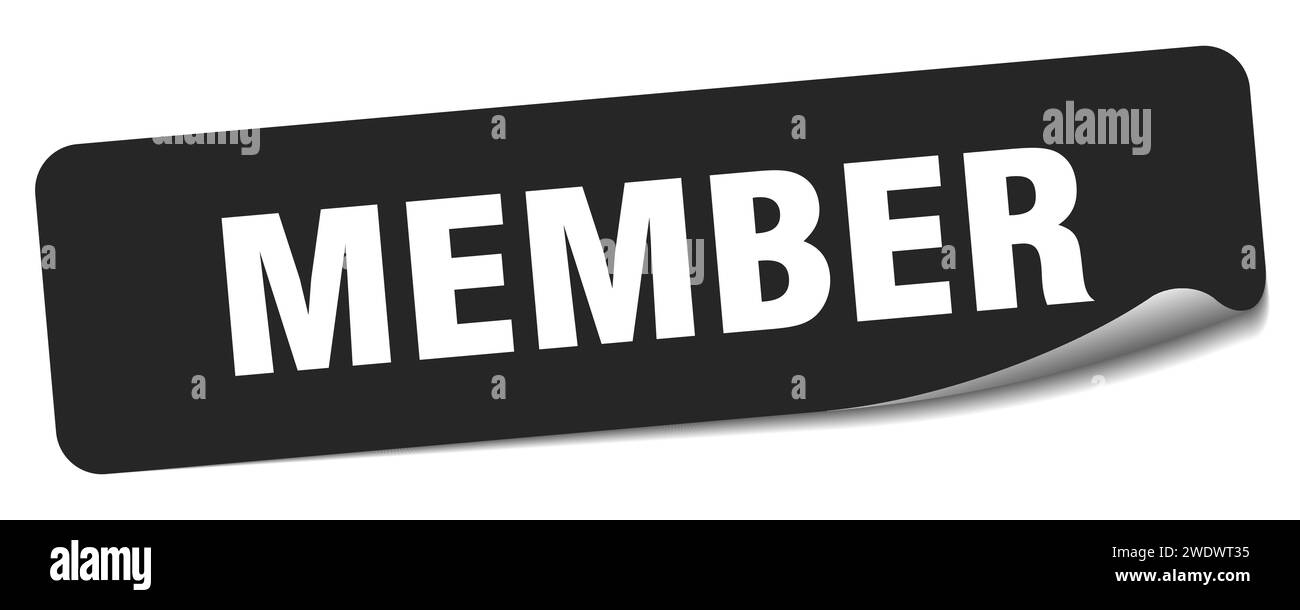 member sticker. member rectangular label isolated on white background ...
