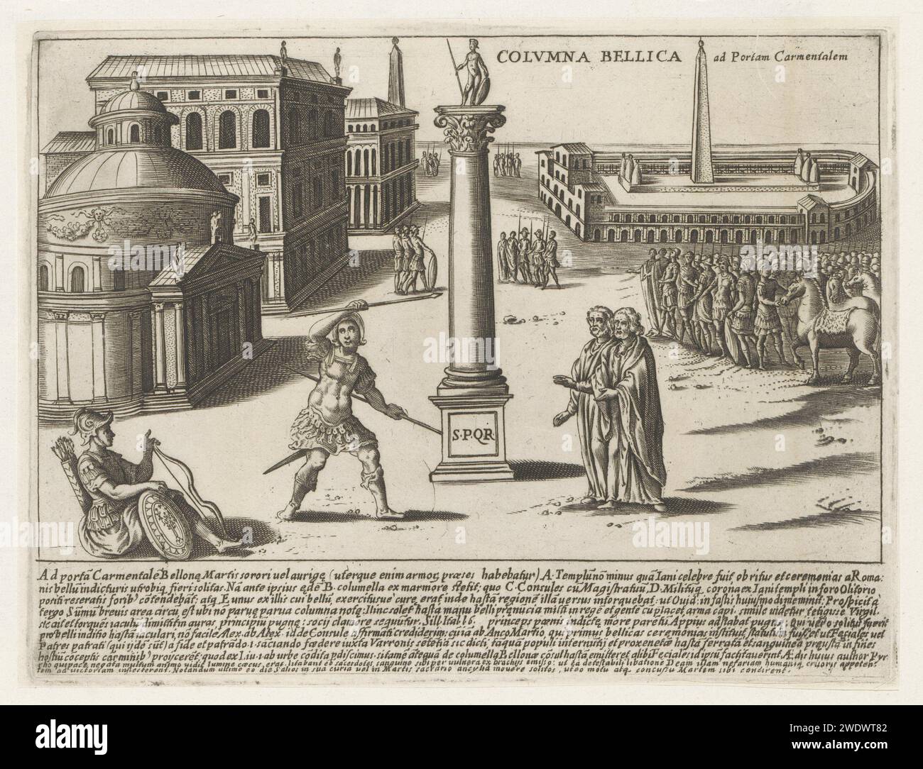 Column at the Porta Carmentalis in Rome, Giacomo Lauro, 1612 - 1628 ...