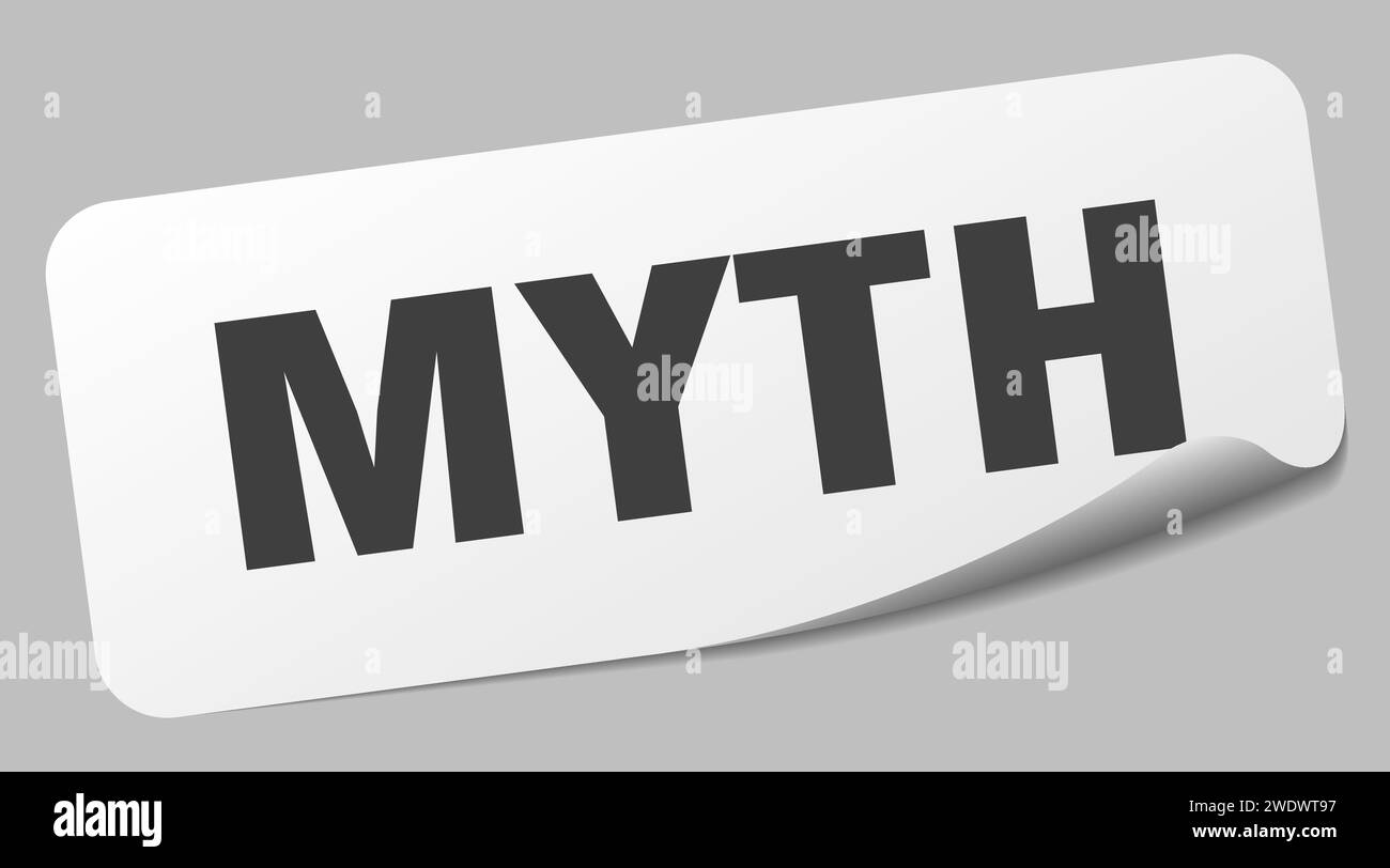 myth sticker. myth rectangular label isolated on white background Stock ...