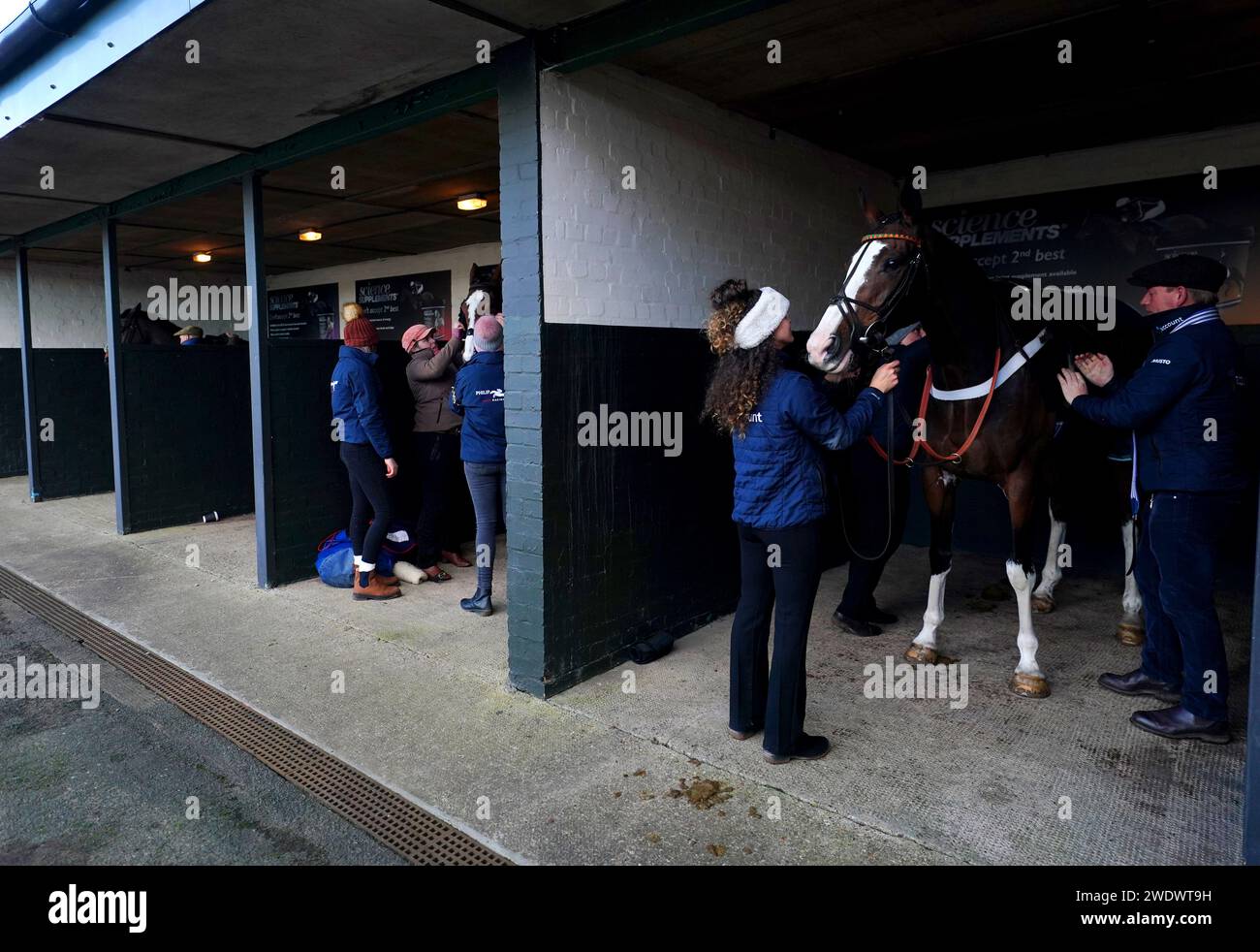 Pilot Show (right) is prepped prior to competing in the Start Your ...
