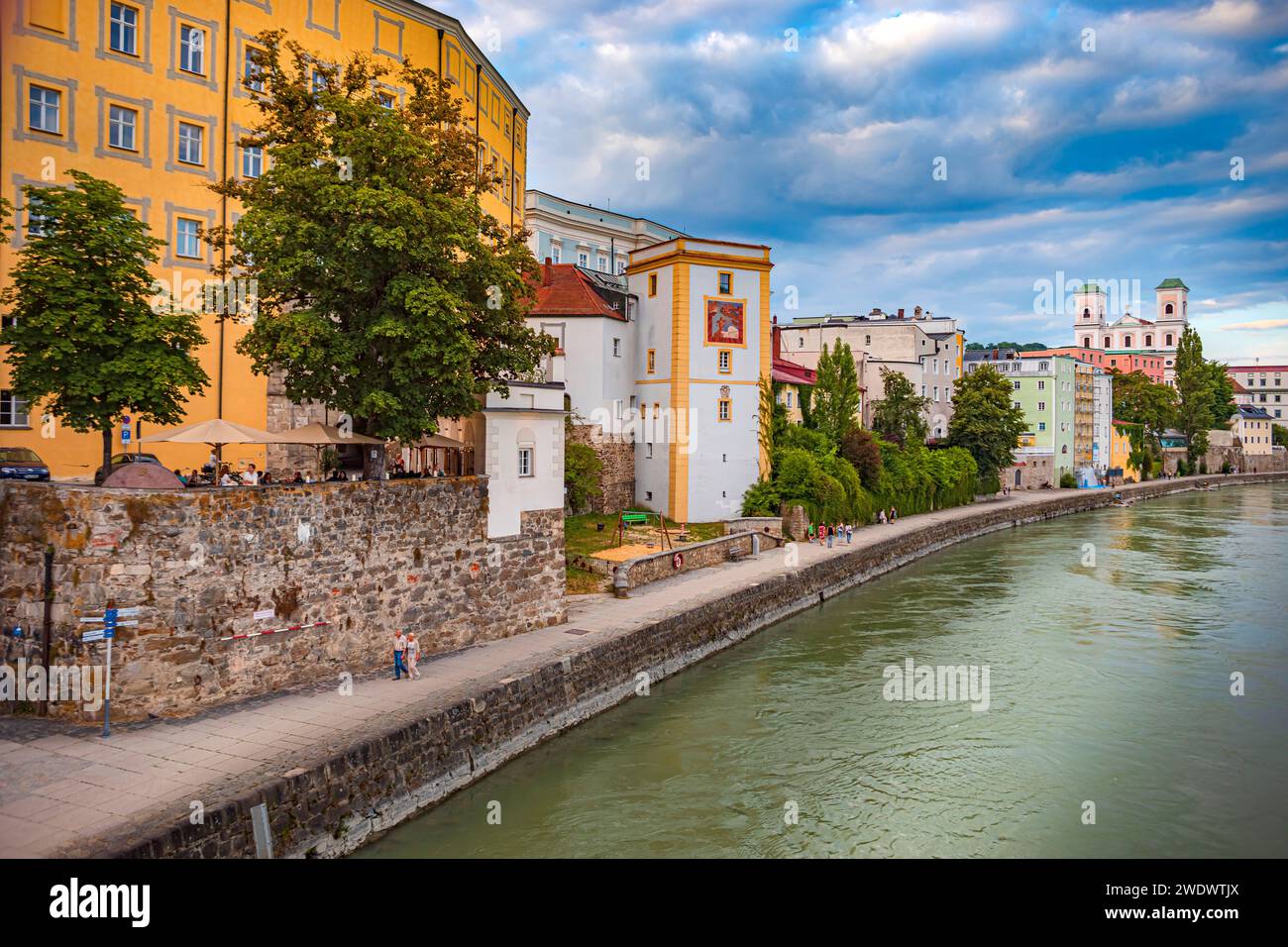 Inn quay in Passau, Bavaria, Germany Stock Photo - Alamy