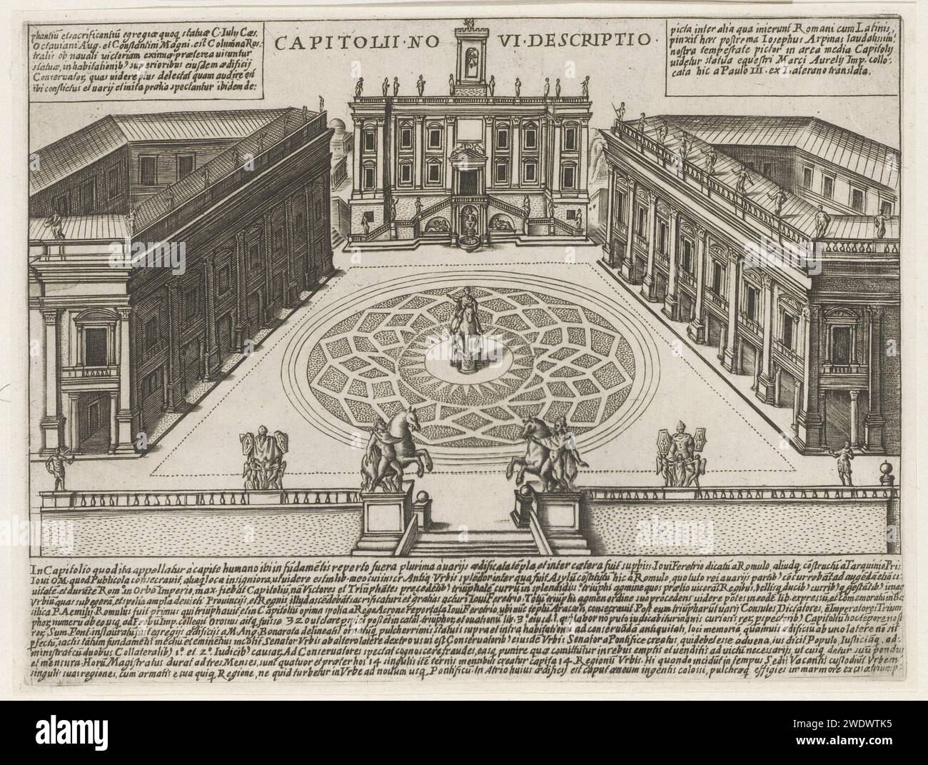 Capitol te Rome, Giacomo Lauro, 1612 - 1628 print View of the Capitool ...