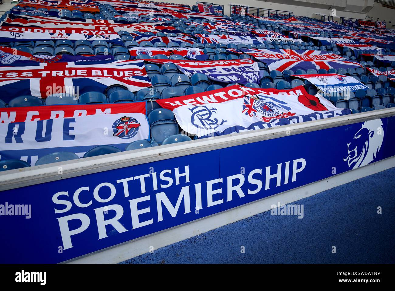 File photo dated 21-02-2021 of A general view of flags and banners in ...