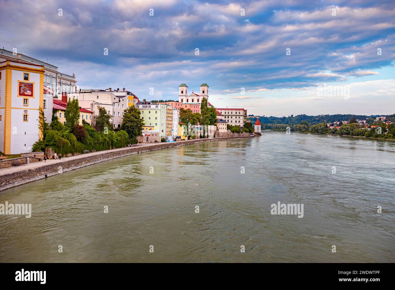 Inn quay in Passau, Bavaria, Germany Stock Photo - Alamy