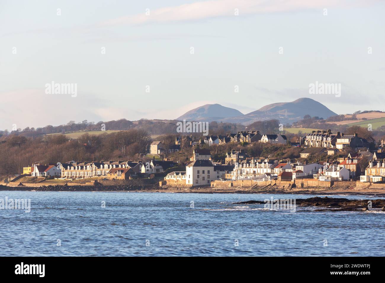 East and West Lomand Hill above the coastal village of Lower Largo in ...