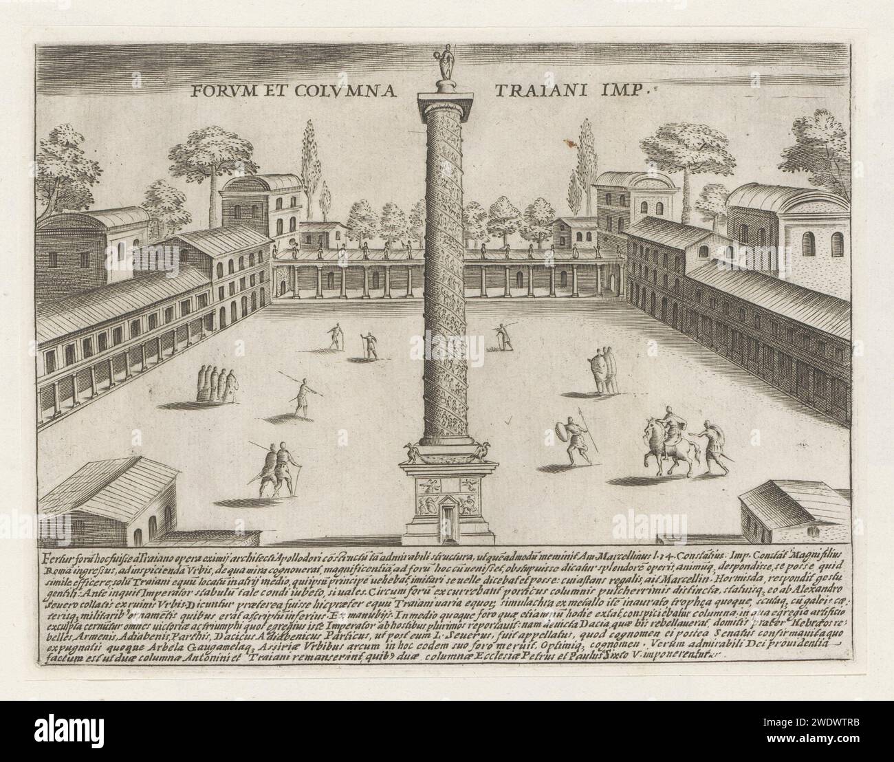 Forum and the column of Trajanus in Rome, Giacomo Lauro, 1612 - 1628 ...