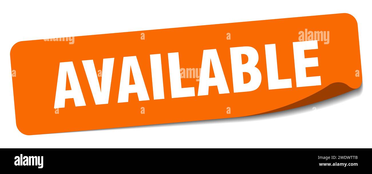 available sticker. available rectangular label isolated on white ...