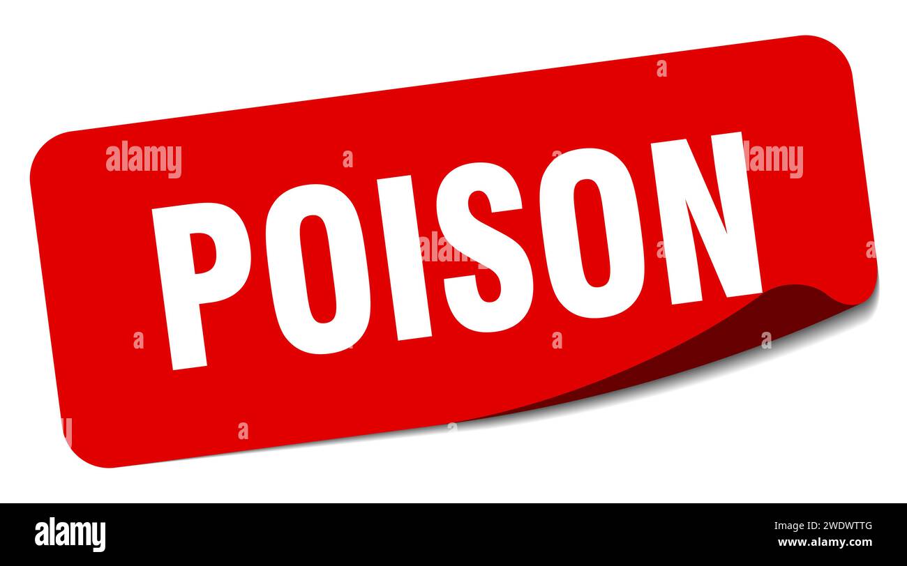 poison sticker. poison rectangular label isolated on white background ...