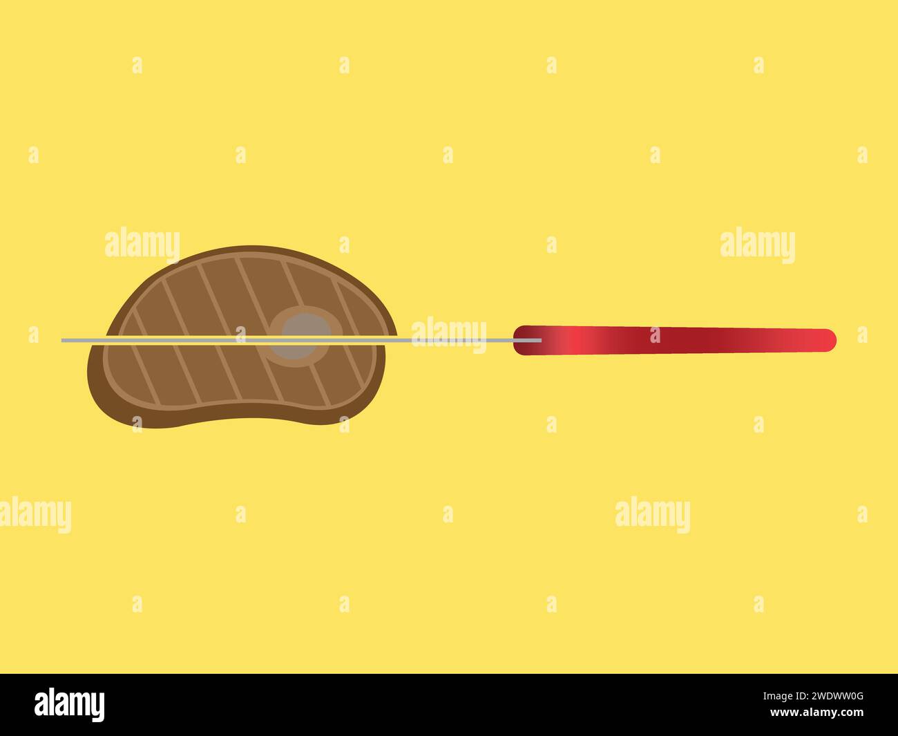 Knife cutting a grill steak in half Stock Vector Image & Art - Alamy