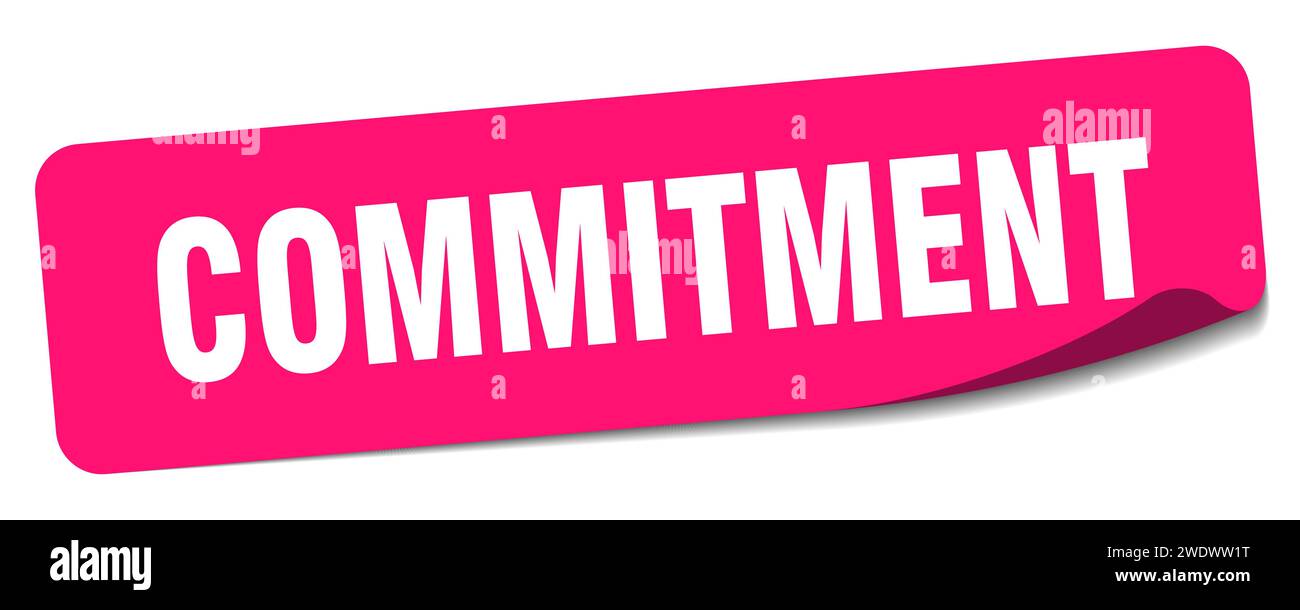 commitment sticker. commitment rectangular label isolated on white ...