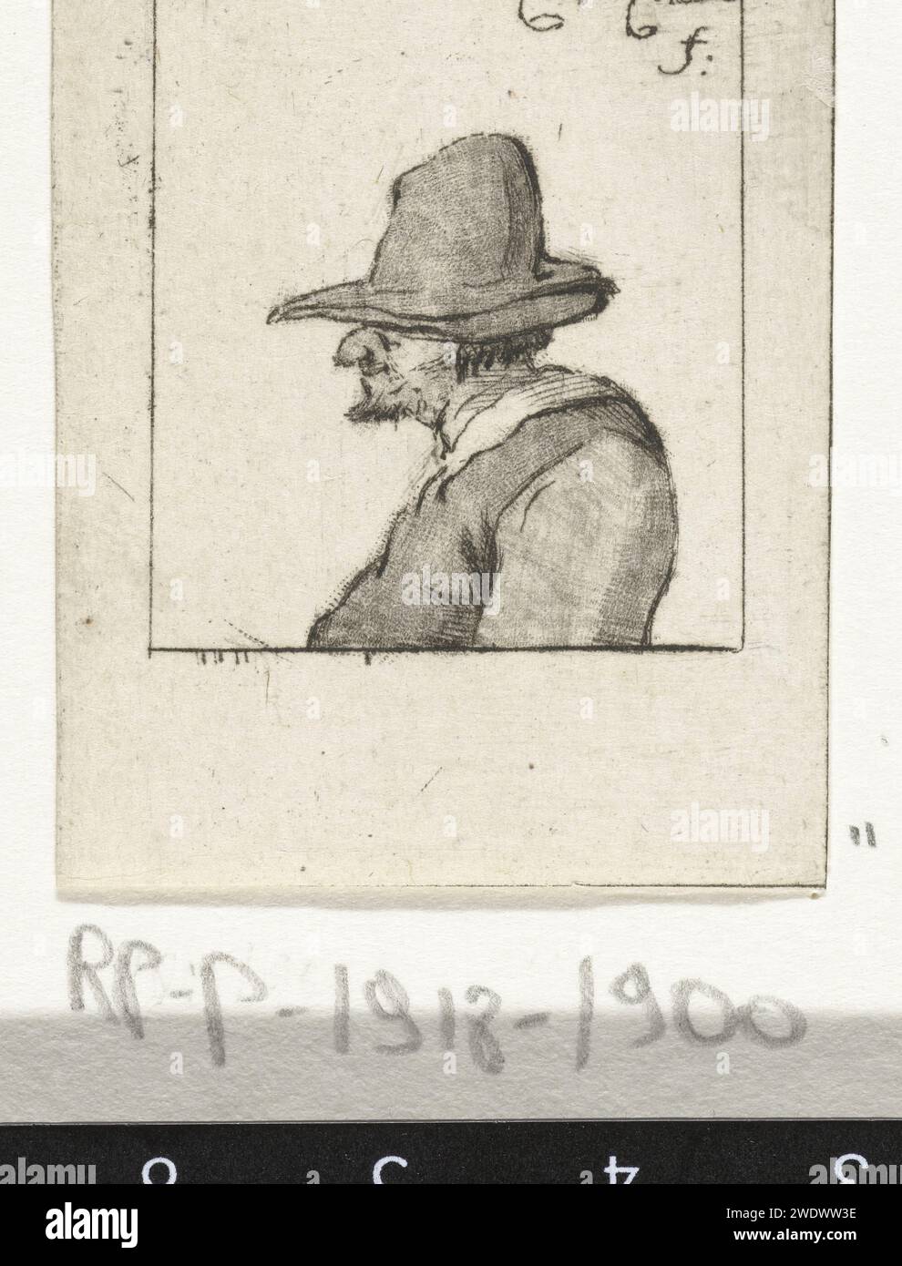 Bust of an old farmer, Pieter de Mare, after Christina Chalon, 1777 ...