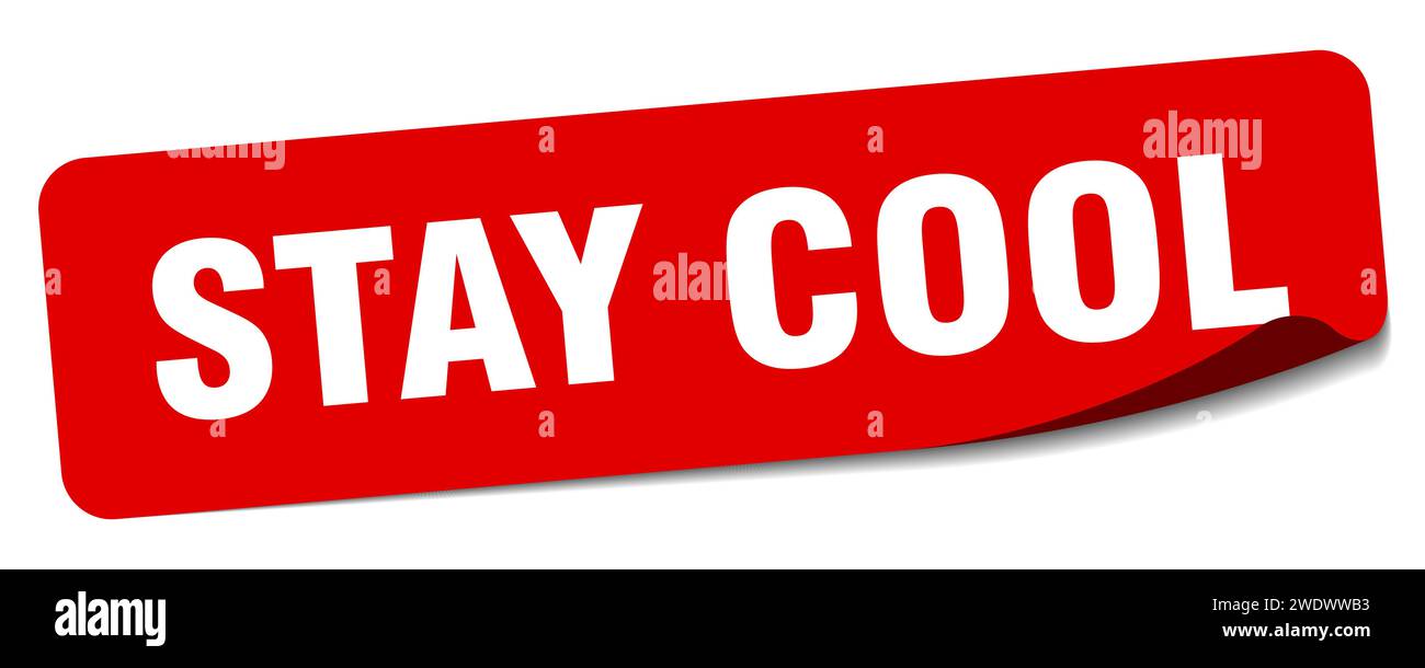 stay cool sticker. stay cool rectangular label isolated on white ...